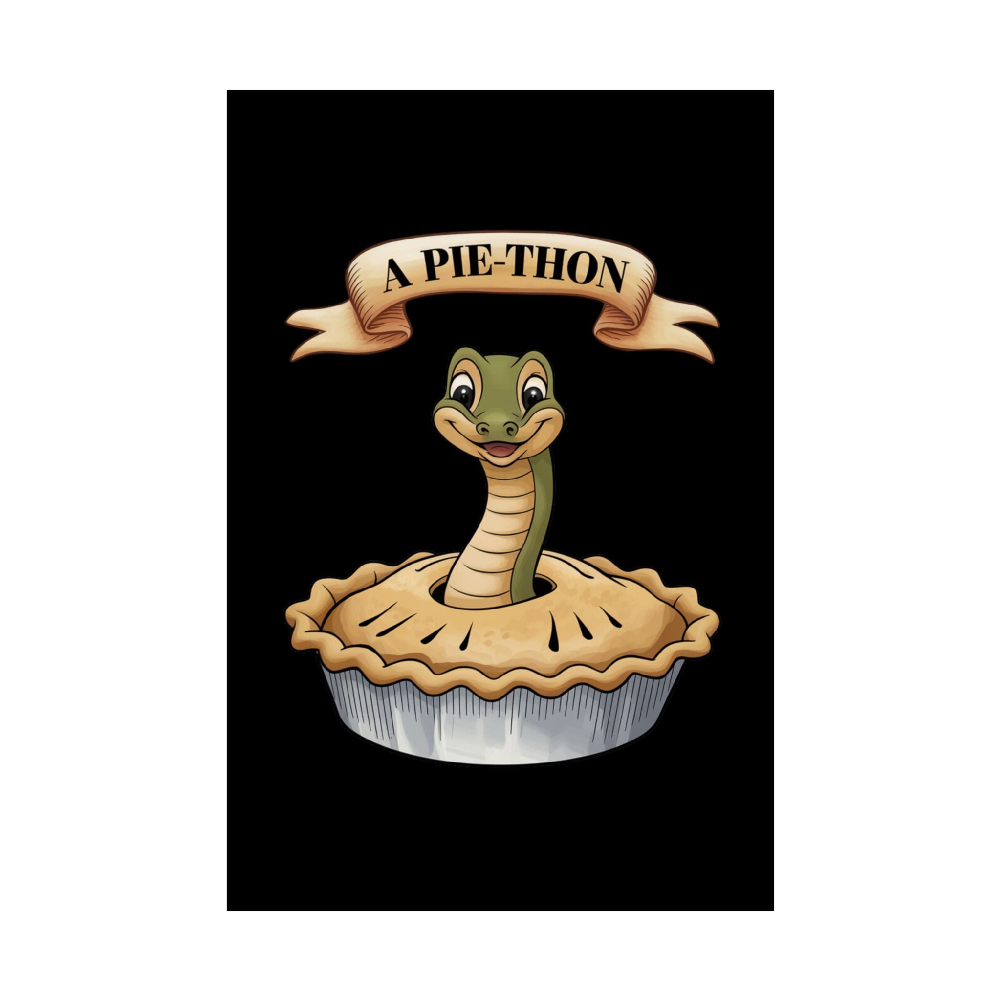 Vertical Poster - Funny 'Pie-Thon' Snake in Pie Joke Print ...